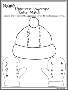 winter-uppercase-lowercase-letter-matching | Made By Teachers