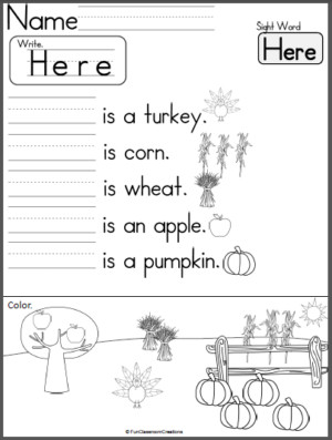 Sight Word Writing Practice - Here | Made By Teachers