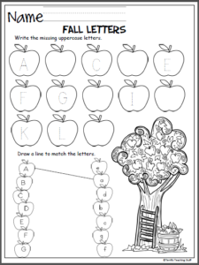 Fall Kindergarten Literacy No Prep Worksheets | Made By Teachers