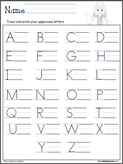 Free Penguin Uppercase Letter Writing Made By Teachers