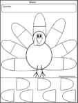 Turkey Match Cut and Paste Template - Made By Teachers