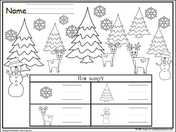 Winter Math Counting Worksheet | Made By Teachers