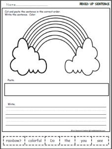 Mixed Up Rainbow Sentence - Made By Teachers