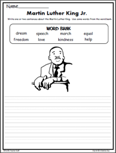 Martin Luther King Jr. Writing Printable | Made By Teachers