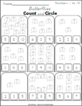 Free Count Butterflies Worksheet - Numbers 1 to 10 | Made By Teachers