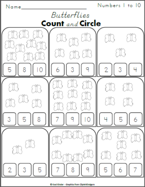 Free Count Butterflies Worksheet - Numbers 1 to 10 - Made By Teachers