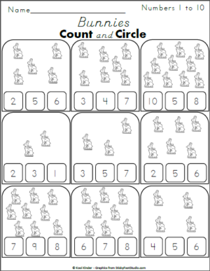 Count The Bunnies and Circle The Numbers 1 to 10 - Made By Teachers