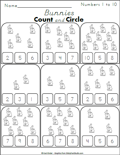 Count The Bunnies and Circle The Numbers 1 to 10 | Made By Teachers
