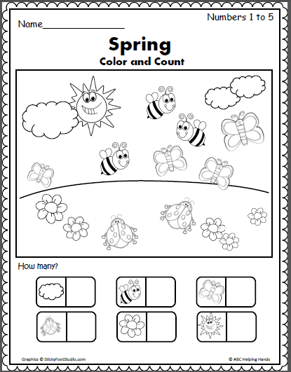 Free Spring Counting 1 To 5 Worksheet Made By Teachers