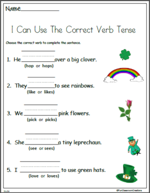 St. Patrick's Day Verb Tense Practice - Made By Teachers