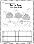 Free Earth Day Math - Color Count and Graph | Made By Teachers
