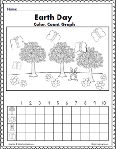 Free Earth Day Math - Color Count and Graph | Made By Teachers