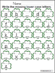 St. Patrick's Day Missing Lowercase Letter Clovers - Made By Teachers