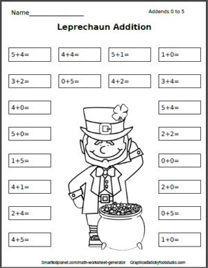St. Patrick's Day Leprechaun Addition (addends 0-5) | Made By Teachers