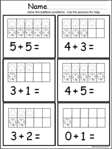 Free Ten Frame Addition to 10 - Clovers | Made By Teachers