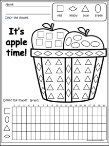 Free Apple Time Shapes Graph by Fun Classroom Creations | Made By Teachers