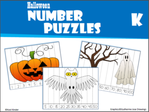 Halloween Number Puzzles Counting by 1, 5, and 10 | Made By Teachers