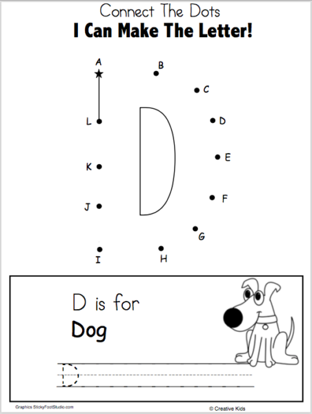 Letter D Writing and Dot to Dot Worksheet | Made By Teachers