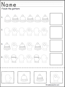 Winter Pattern Practice Cut and Paste - Made By Teachers