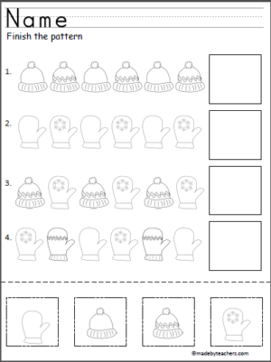Free Winter Cut and Paste Pattern Worksheet | Made By Teachers