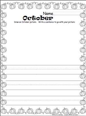 Pumpkin Writing Page (Print Practice) - Made By Teachers