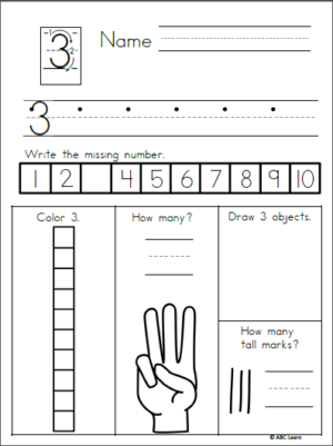 Math Numbers Practice (number 1) - Made By Teachers