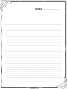 Flower Writing Paper (Large Print Practice Lines) | Made By Teachers