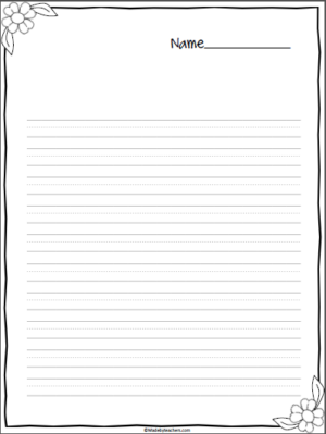 Flower Writing Paper (Large Print Practice Lines) | Made By Teachers