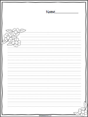 Flower Writing Paper (Print Practice Lines) | Made By Teachers