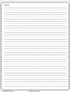 Lined Print Practice Blank Sheet - Made By Teachers