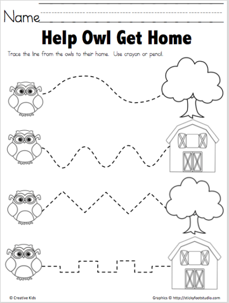Trace The Path Free Printable - Help Owl | Made By Teachers