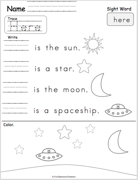 Sight Word Writing Practice - Here - Made By Teachers