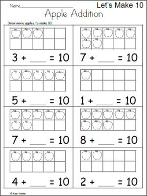 Apple Addition - Let's Make 5 | Made By Teachers
