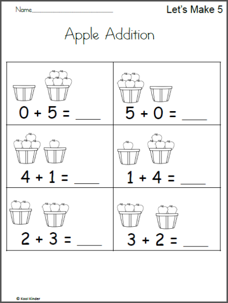 How Many Apples? Free Kindergarten Numbers Worksheet (0-5) - Made By ...