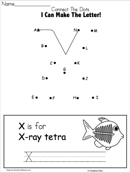 Letter X Writing Worksheet and Dot to Dot - Made By Teachers
