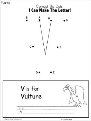 Letter V Writing Worksheet and Dot to Dot | Made By Teachers