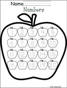 Free Numbers Worksheet - Editable Apples Theme | Made By Teachers