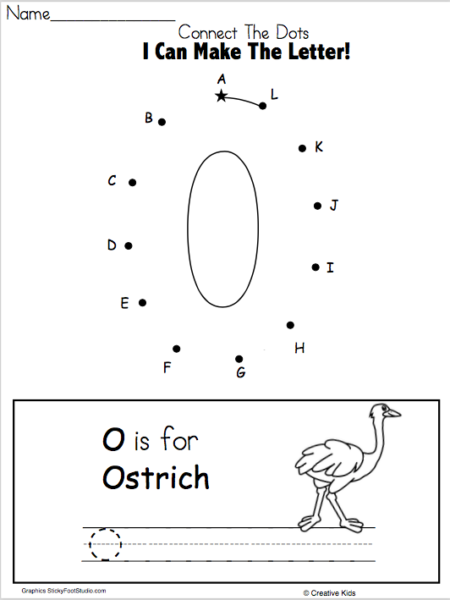 Letter O Writing Worksheet and Dot to Dot - Made By Teachers