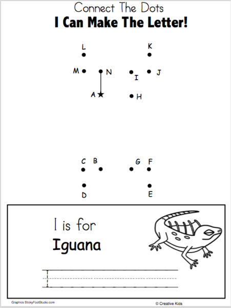 Free Letter I Worksheet and Dot to Dot - Made By Teachers