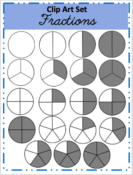 Circle Fractions Clip Art - Made By Teachers