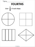 Fraction Worksheet - Fourths - Made By Teachers