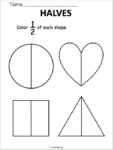 Fraction Worksheet - Halves - Made By Teachers