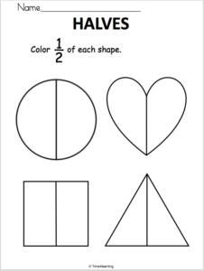 Fraction Worksheet - Halves | Made By Teachers