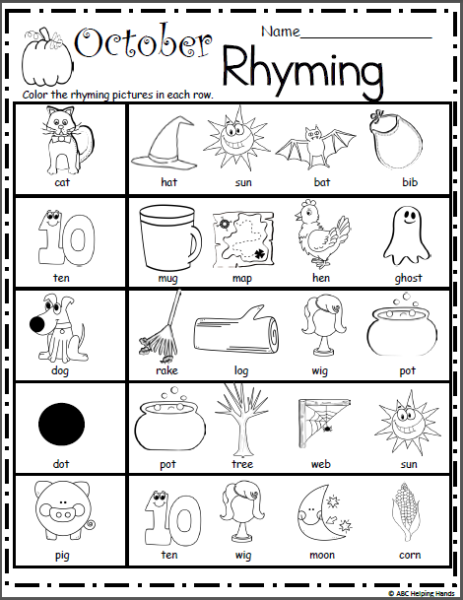 Halloween Rhyming Worksheet | Made By Teachers