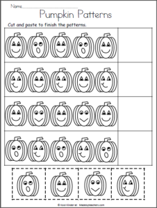 Pumpkin Patterns Practice (cut and paste) - Made By Teachers