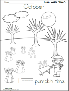 October Color Trace and Read - Made By Teachers