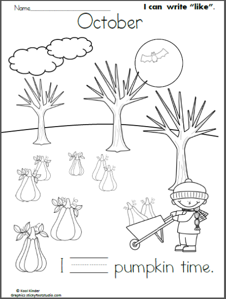 October Color, Write, and Read Worksheet | Made By Teachers