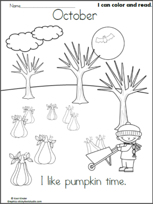 Pumpkin Reading and Coloring Printable | Made By Teachers
