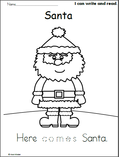 Santa - Color, Trace, and Read Printable | Made By Teachers
