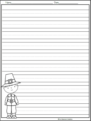 Pilgrim Writing Template for Kindergarten | Made By Teachers